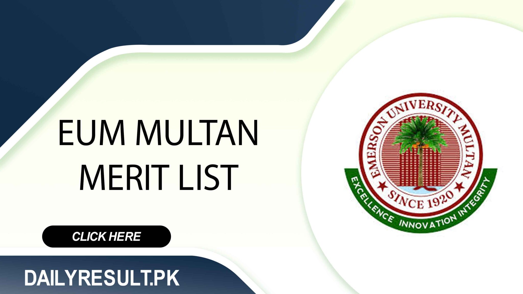 EUM Multan Merit List 2025 1st, 2nd, & 3rd [Morning & Evening]