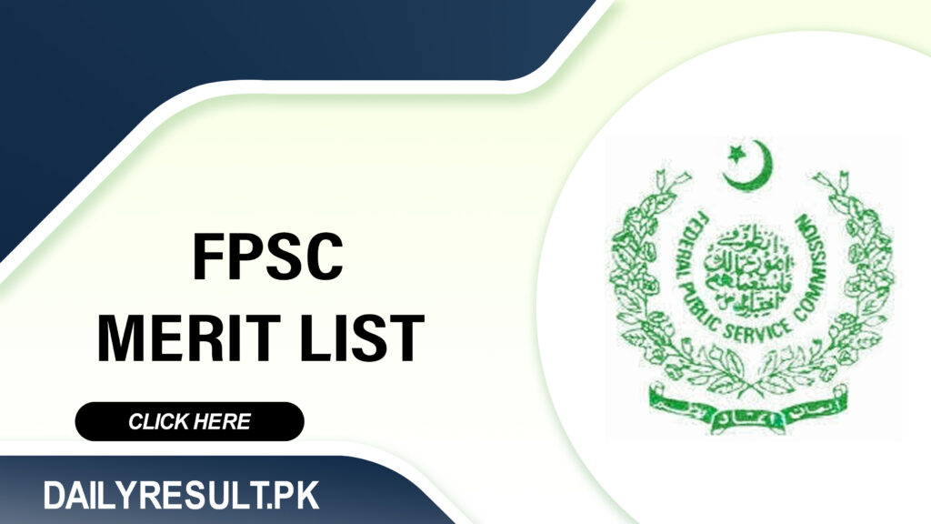 FPSC Merit List 2025 Shortlisted Candidates List Download PDF